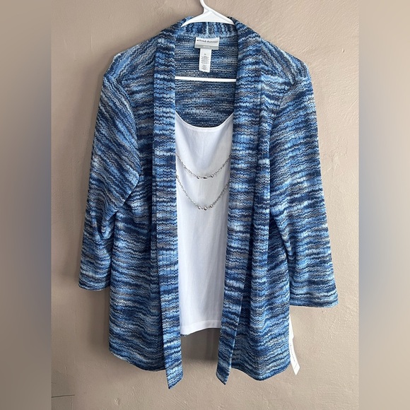 Alfred Dunner | Tops | Alfred Dunner Blue Striped Womens Cardigan ...